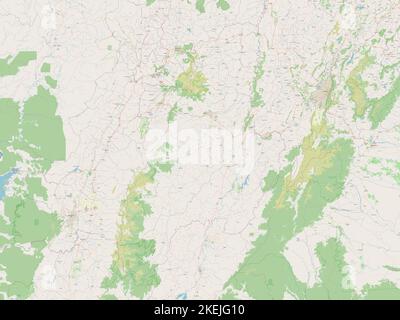 Tolima, department of Colombia. Open Street Map. Locations and names of ...