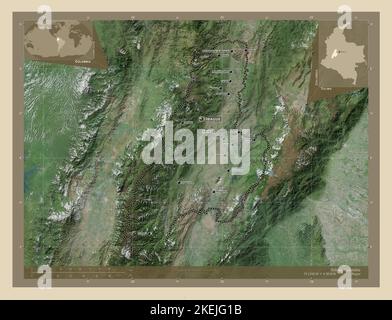 Tolima, department of Colombia. High resolution satellite map ...