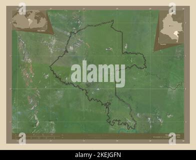 Vaupes, commissiary of Colombia. High resolution satellite map ...
