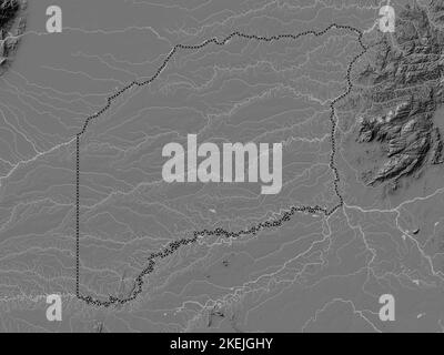 Vichada, commissiary of Colombia. Elevation map colored in sepia tones ...