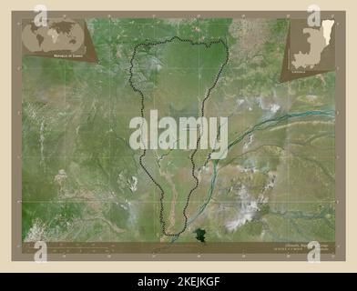 Likouala, region of Republic of Congo. High resolution satellite map ...
