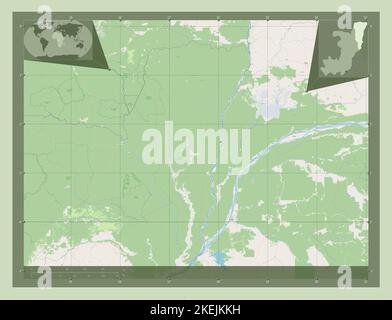 Likouala, region of Republic of Congo. Open Street Map. Locations and ...