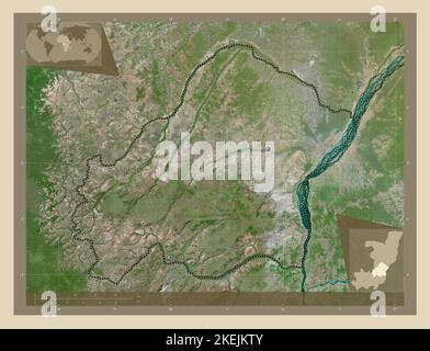 Plateaux, region of Republic of Congo. High resolution satellite map ...