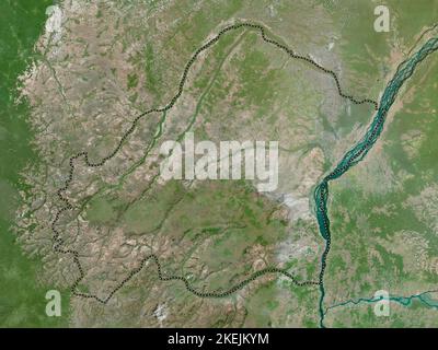 Plateaux, region of Republic of Congo. High resolution satellite map ...