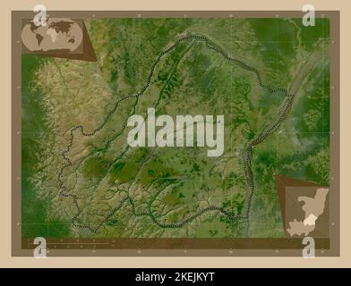 Plateaux, region of Republic of Congo. Low resolution satellite map ...