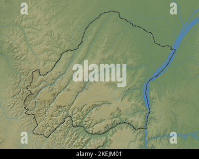 Plateaux, region of Republic of Congo. Elevation map colored in wiki ...