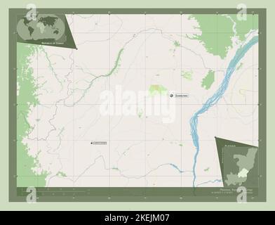 Plateaux, region of Republic of Congo. Open Street Map. Corner ...