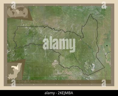 Sangha, region of Republic of Congo. High resolution satellite map ...