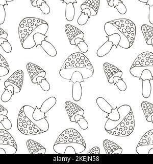 Amanitas. Seamless pattern for kitchen, restaurant or shop ...