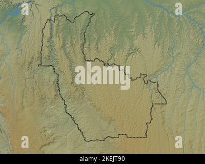Kwango, province of Democratic Republic of the Congo. Colored elevation ...