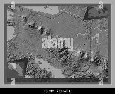 Alajuela, province of Costa Rica. Elevation map colored in wiki style ...