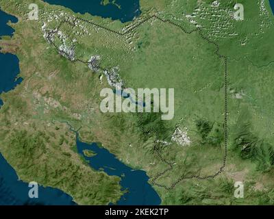 Alajuela, province of Costa Rica. Satellite imagery. Shape presented ...