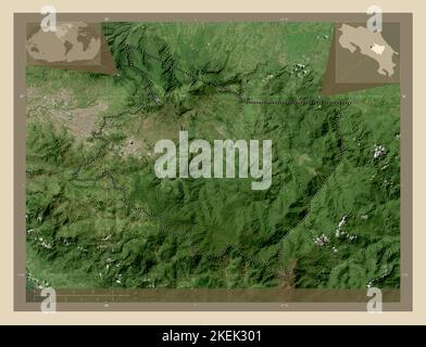 Cartago, province of Costa Rica. High resolution satellite map Stock ...