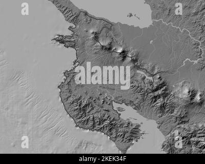 Guanacaste, province of Costa Rica. Bilevel elevation map with lakes ...