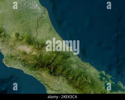 Limon, province of Costa Rica. Low resolution satellite map. Locations ...