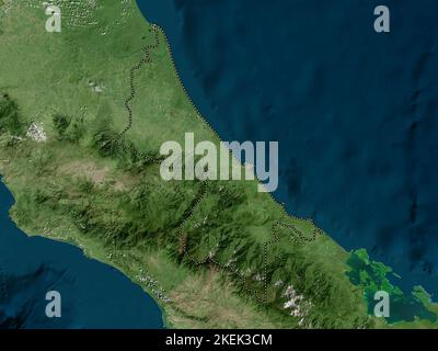 Limon, province of Costa Rica. High resolution satellite map. Corner ...