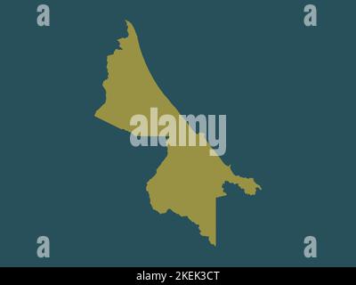 Shape of Limón, province of Costa Rica, with its capital isolated on a ...