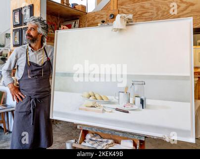 Spainish artist Joseba Sanchez Zabaleta, in his Studio ( Atelier ) and ...
