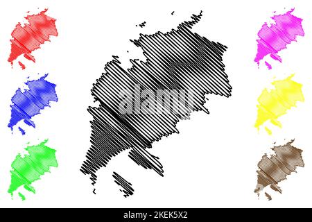 Shishi-jima island (Japan, East Asia, Japanese archipelago) map vector ...