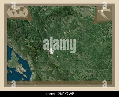 Karlovacka, county of Croatia. High resolution satellite map. Locations ...