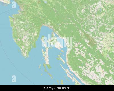 Primorsko-Goranska, county of Croatia. Open Street Map. Locations and ...