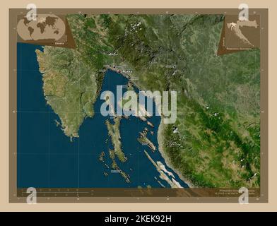 Primorsko-Goranska, county of Croatia. Low resolution satellite map ...