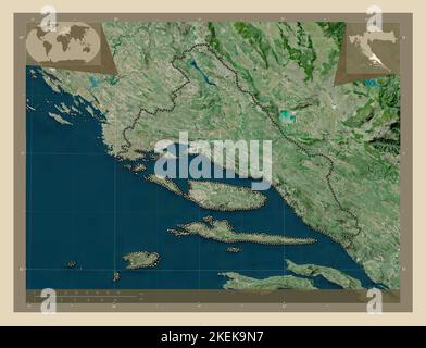 Splitsko-Dalmatinska, county of Croatia. High resolution satellite map ...