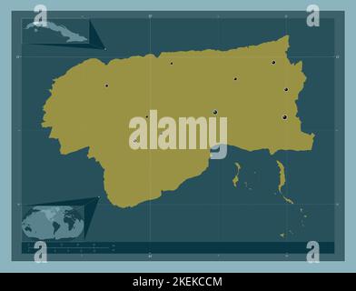 Artemisa, province of Cuba. Solid color shape. Corner auxiliary ...