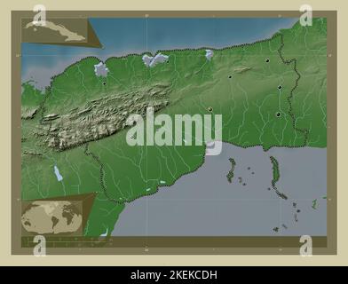 Artemisa, province of Cuba. Colored elevation map with lakes and rivers ...