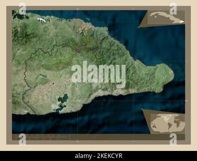 Guantanamo, province of Cuba. High resolution satellite map. Locations ...