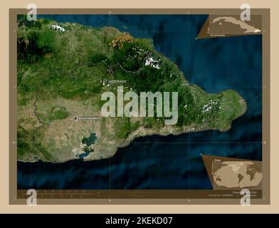 Guantanamo, province of Cuba. Low resolution satellite map. Locations ...