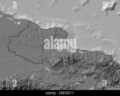 Holguin, province of Cuba. Bilevel elevation map with lakes and rivers ...