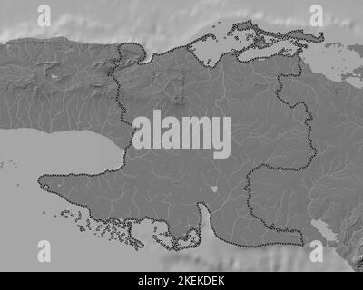 Matanzas, province of Cuba. Bilevel elevation map with lakes and rivers ...