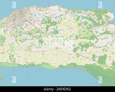 Mayabeque, province of Cuba. Open Street Map. Locations and names of ...