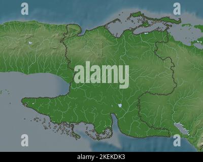 Matanzas, province of Cuba. Colored elevation map with lakes and rivers ...