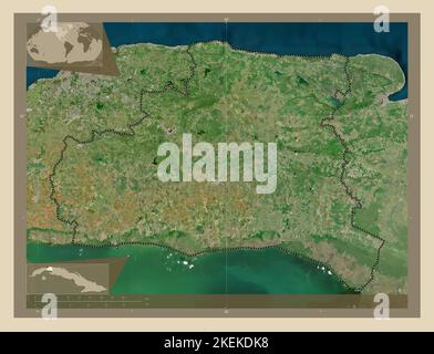 Mayabeque, province of Cuba. High resolution satellite map. Locations ...