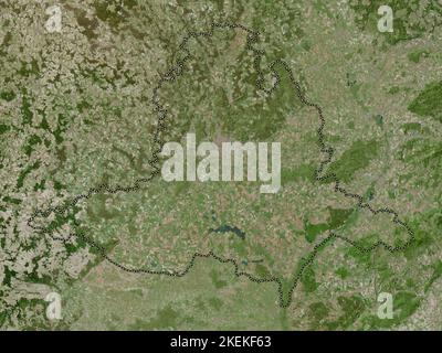 Jihomoravsky, region of Czech Republic. High resolution satellite map. Locations of major cities ...