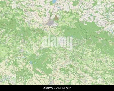 Liberecky, region of Czech Republic. Open Street Map. Corner auxiliary ...