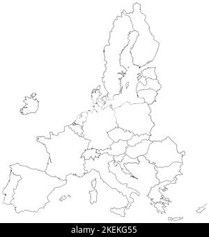 Map of Europe filled with white color Stock Photo - Alamy