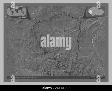 Plzensky, region of Czech Republic. Elevation map colored in wiki style ...
