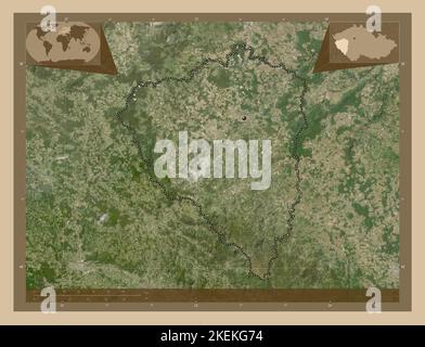 Plzensky, region of Czech Republic. Low resolution satellite map Stock ...