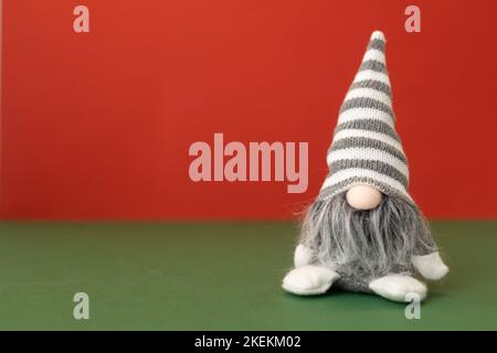 Little christmas gnome gonk with copy space background Stock Photo - Alamy