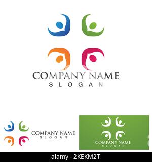 world comunity logo with people and globe illustration design vector ...