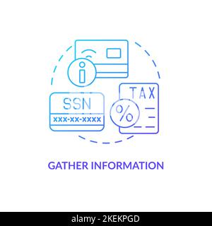 Gather all information blue gradient concept icon Stock Vector Image ...