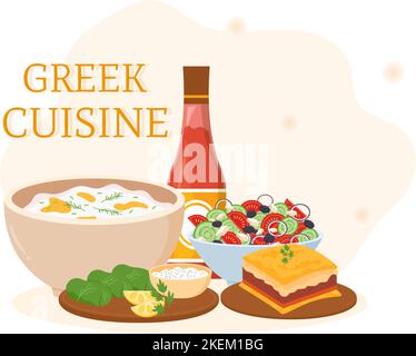Greek Cuisine Restaurant Set Menu Delicious Dishes Traditional or ...