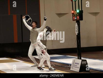 Edgar Cheung Ka-long yelled out loud after beating Lawrence Ng Lok-wang ...