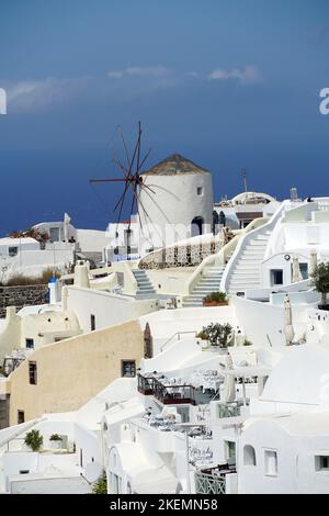 windmill, Oia or Ia, (Pano Meria), Santorini, Greece, Europe Stock ...