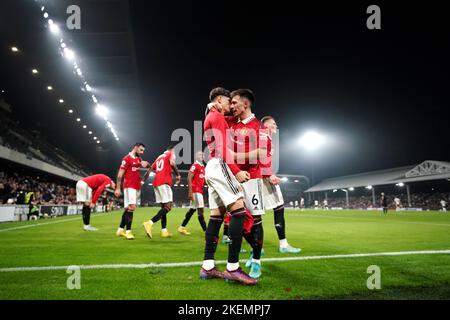 Manchester United's Alejandro Garnacho (left) celebrates after he ...