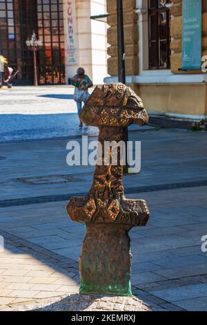 Sword as a symbol of peace in Nitra, Slovakia, Central Europe. Pribina ...