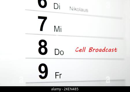 Cell Broadcast Warning Day on 8 December Stock Photo - Alamy